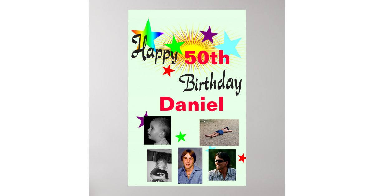 Birthday custom photo poster | Zazzle