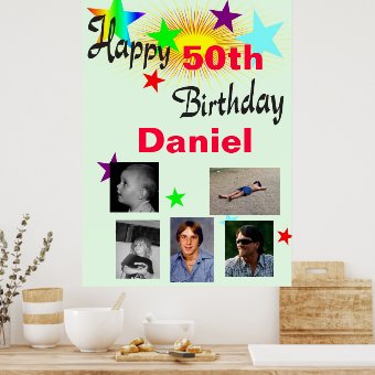 Birthday custom photo poster | Zazzle