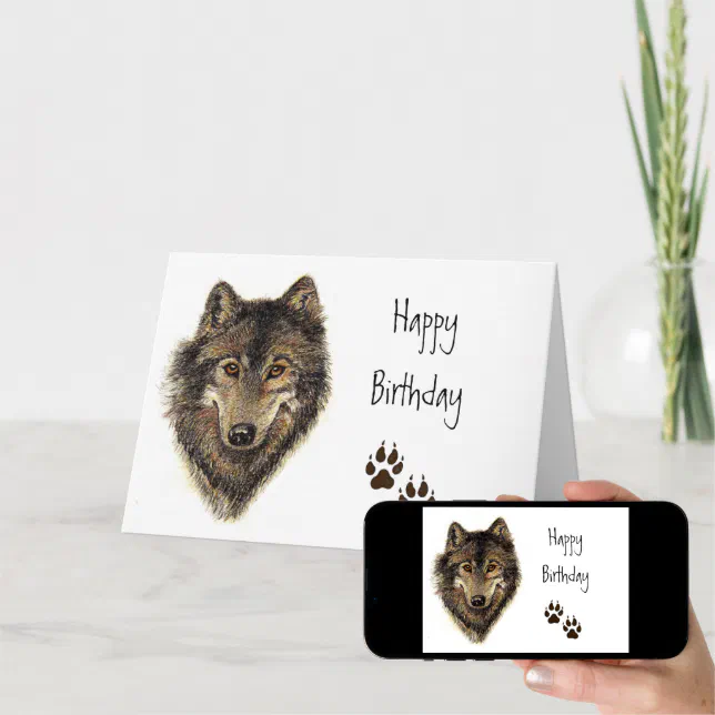Birthday, Custom Wolf, Wolves, Wild Animal Nature, Card | Zazzle
