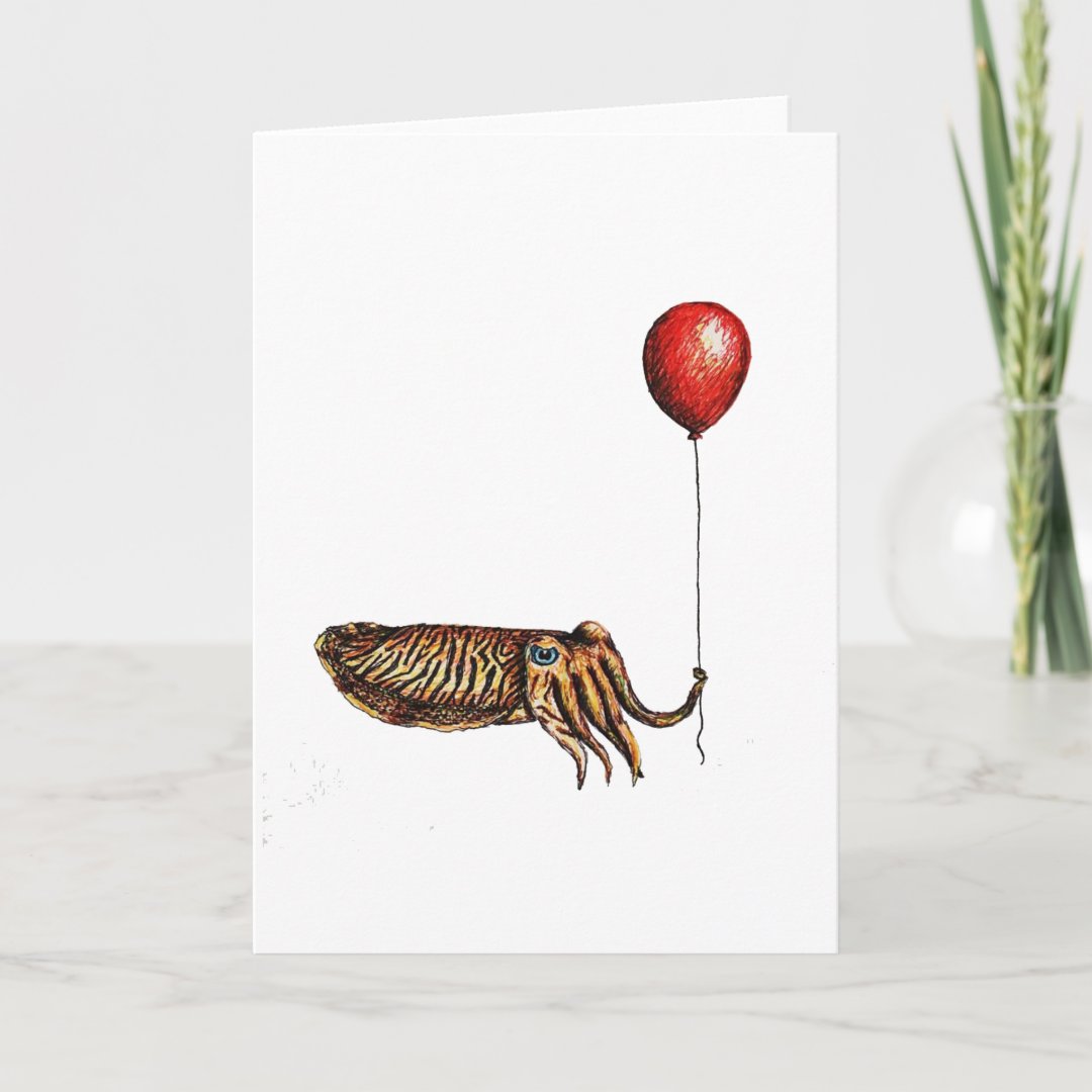 Birthday Cuttlefish Card | Zazzle