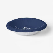 Birthday dark blue white script minimalist paper bowls | Zazzle