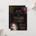 Birthday Dark Skull and Roses RIP Twenties Invitation | Zazzle