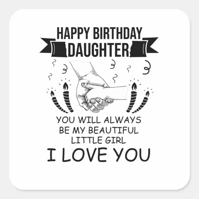 Birthday Daughter Square Sticker | Zazzle