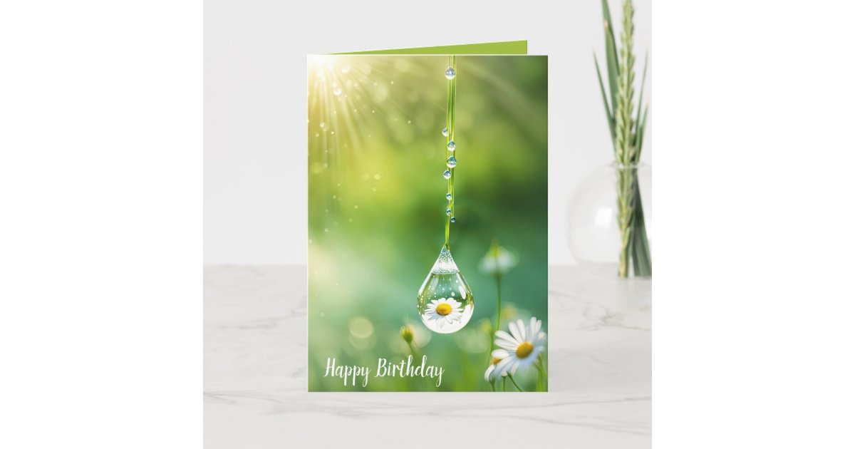 Birthday Dew Drop Daisy Card | Zazzle
