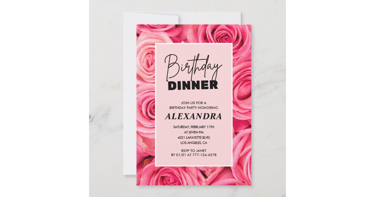 Birthday dinner 67th birthday invitations Floral | Zazzle