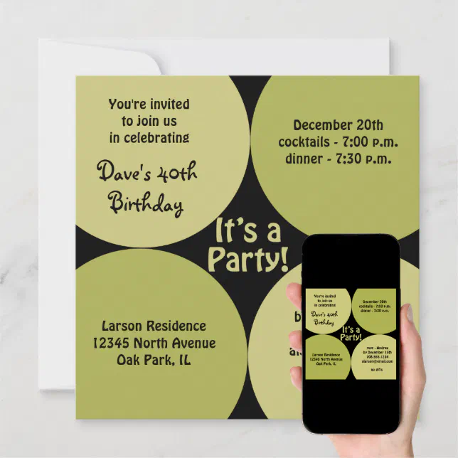 Birthday Dinner Party Invitation Template | Zazzle