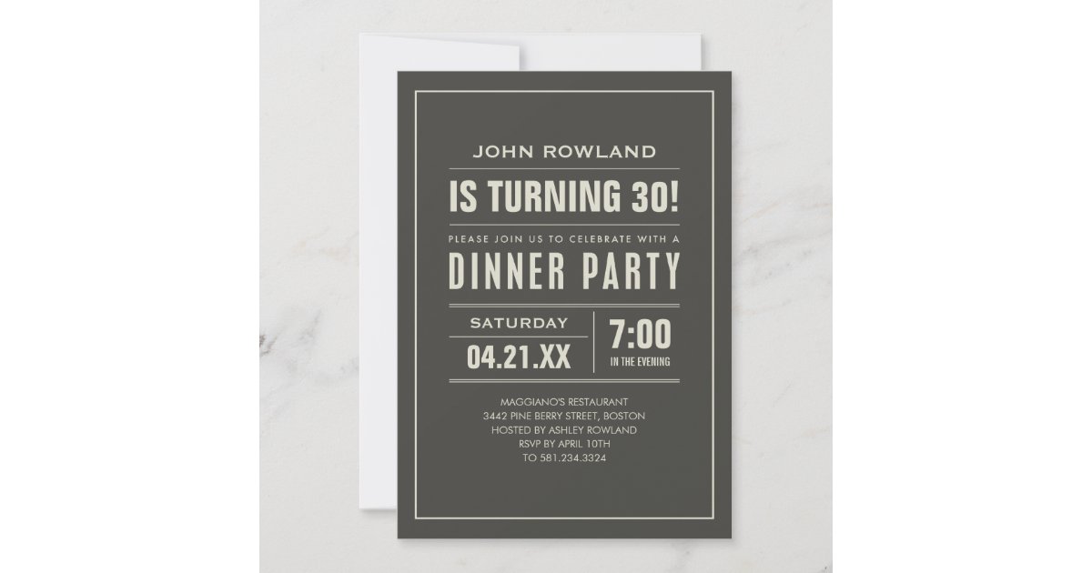 Birthday Dinner Party Invitations | Zazzle