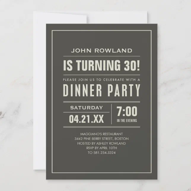 Birthday Dinner Party Invitations | Zazzle