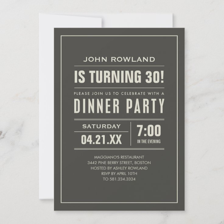 Birthday Dinner Party Invitations | Zazzle