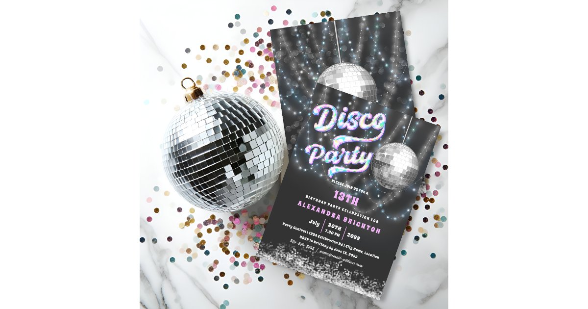 Birthday Disco Party Invitation | Zazzle