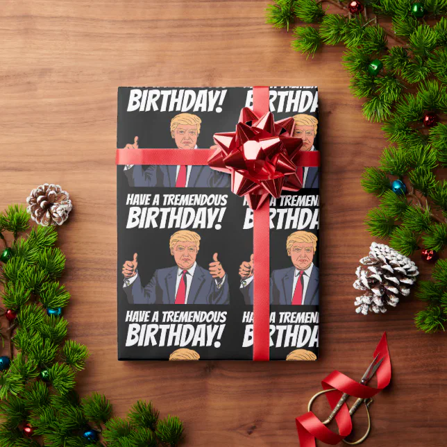 BIRTHDAY DONALD TRUMP WRAPPING PAPER | Zazzle