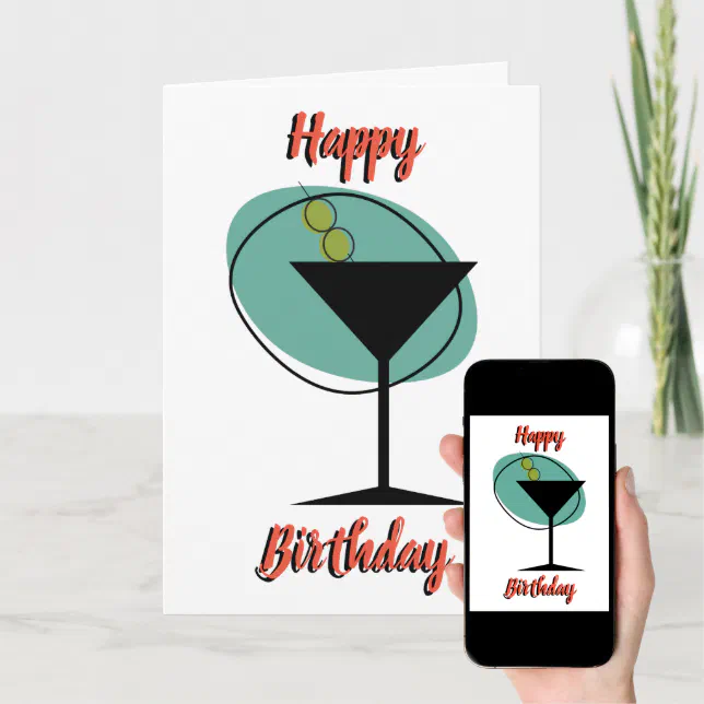 Birthday drink greeting card | Zazzle