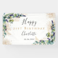 Birthday eucalyptus greenery modern welcome banner | Zazzle