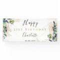 Birthday eucalyptus greenery modern welcome banner | Zazzle