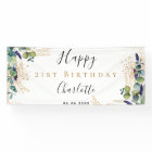 Birthday eucalyptus greenery modern welcome banner | Zazzle