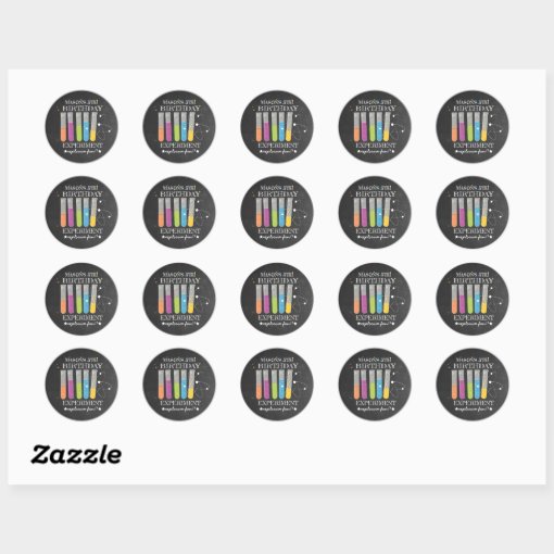 Birthday Experiment Science Birthday Classic Round Sticker | Zazzle