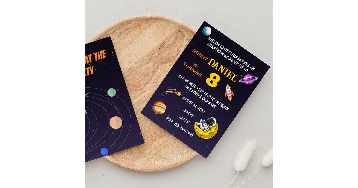 birthday extraordinary space-themed invitations | Zazzle