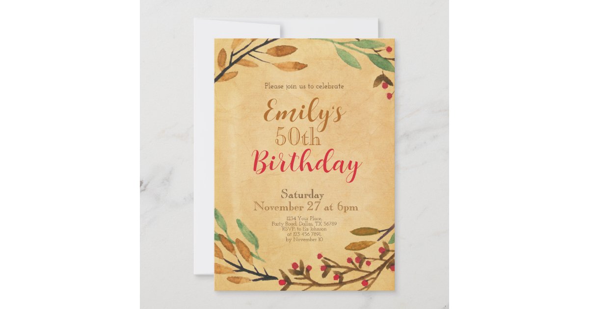 Birthday Fall Invitation | Zazzle