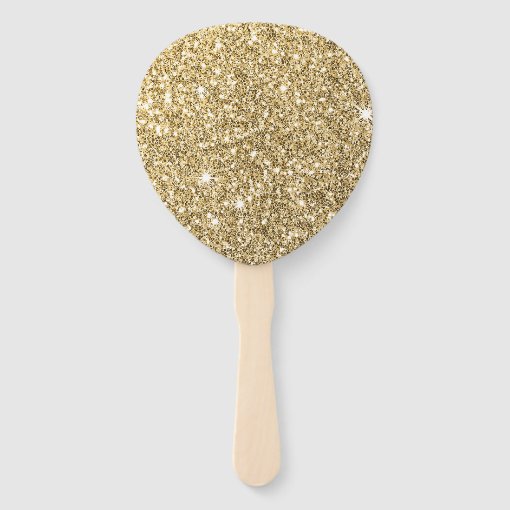 BIRTHDAY FAN modern stylish chic gold glitter 80th | Zazzle