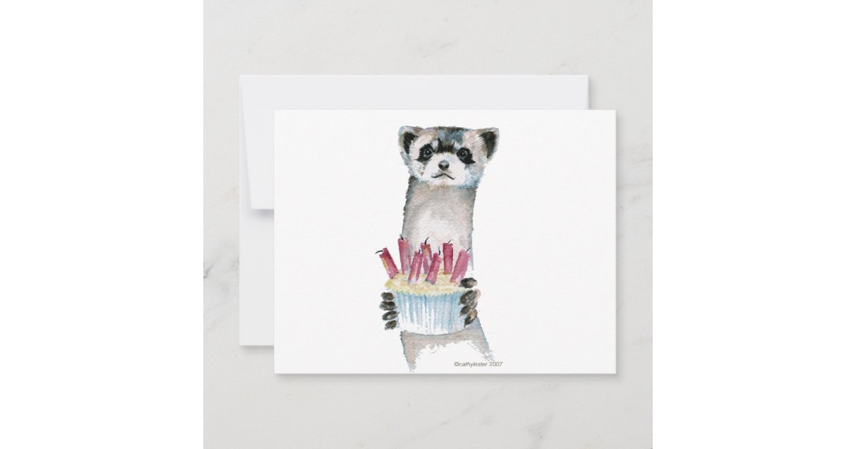 Birthday Ferret Card | Zazzle