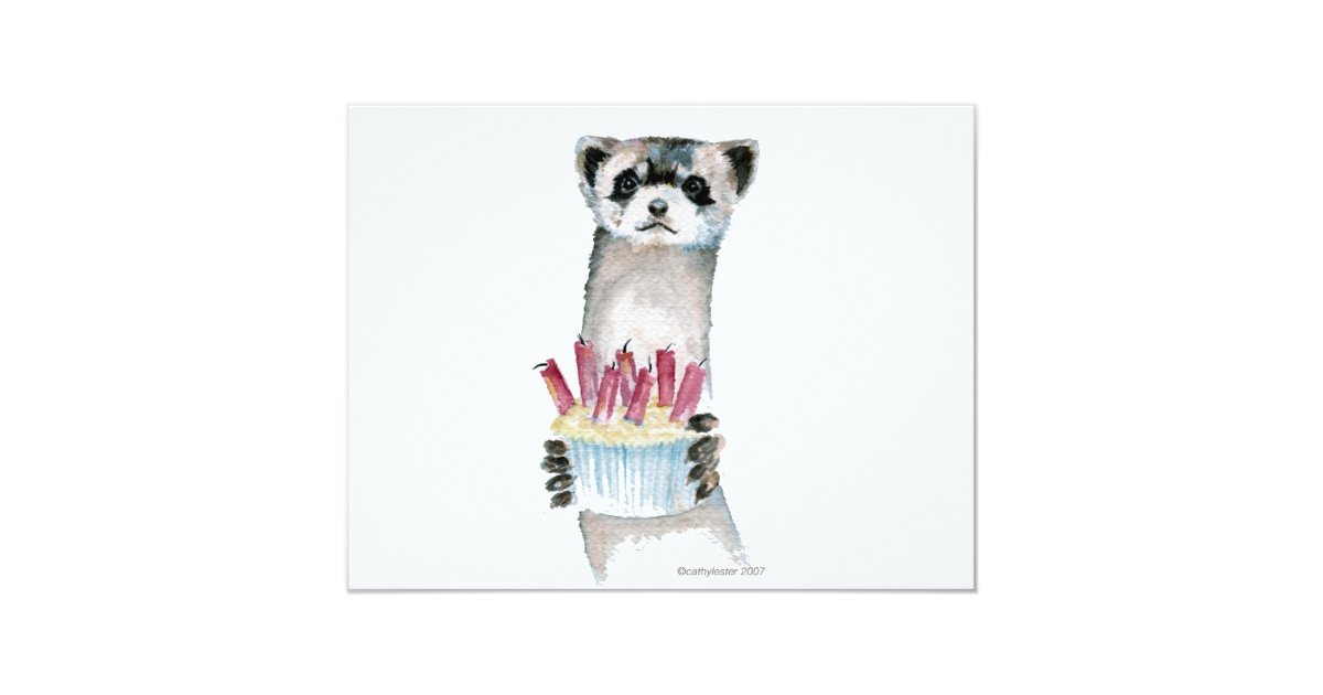 Birthday Ferret Card | Zazzle.com