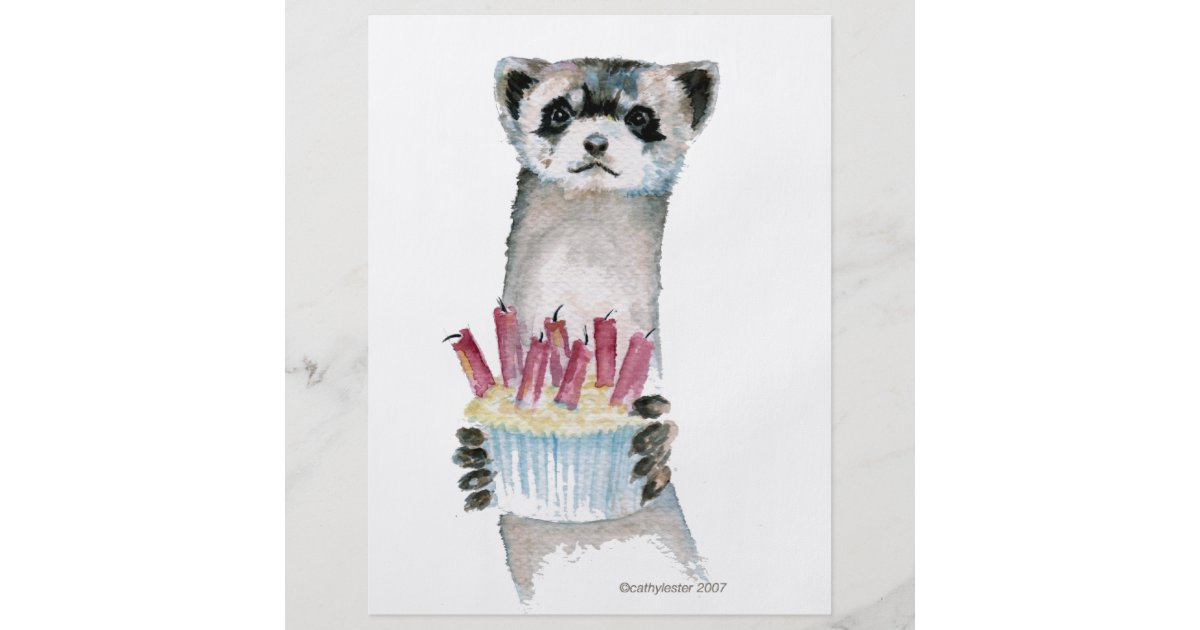 Birthday Ferret Flyer | Zazzle