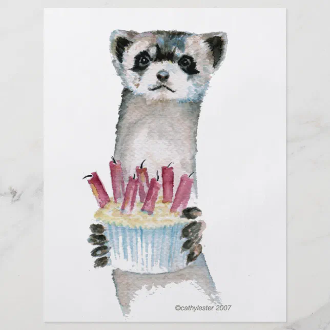 Birthday Ferret Flyer | Zazzle