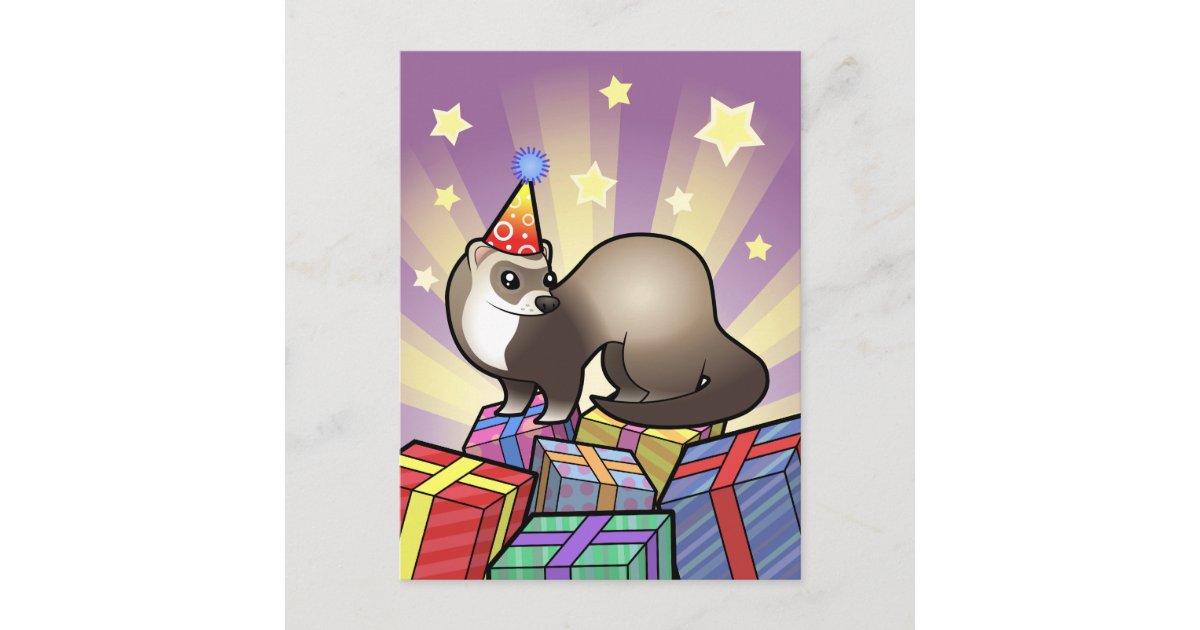 Birthday Ferret Postcard | Zazzle