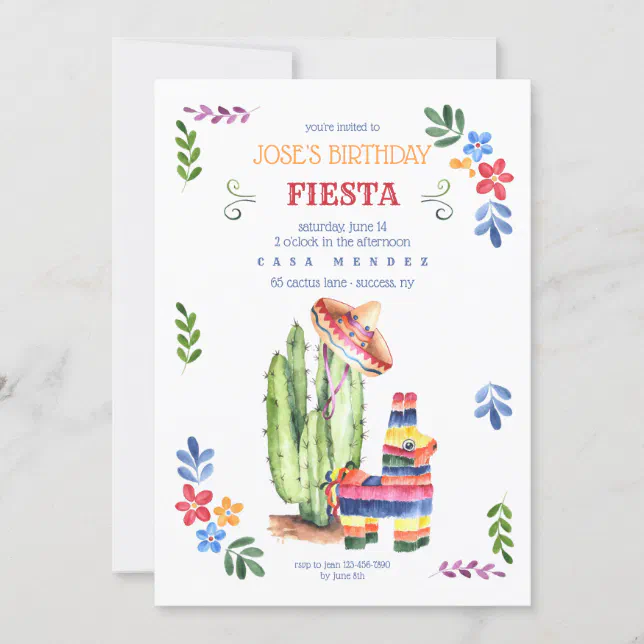 Birthday Fiesta Invitation | Zazzle