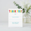 Birthday Fill In The Blank Rainbow Thank You Note Card | Zazzle