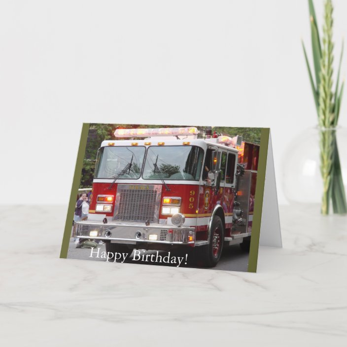 Birthday Fire Engine Card | Zazzle.com