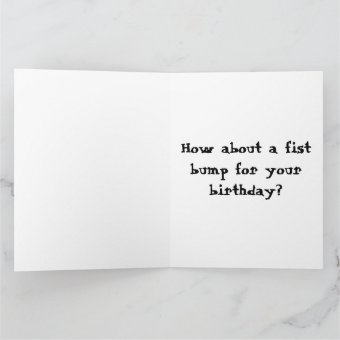 Birthday Fist Bump greeting card by FacePrints | Zazzle