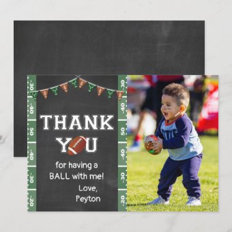 Birthday Football Party Thank You Card | Zazzle