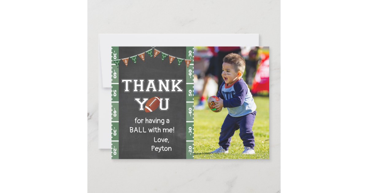 Birthday Football Party Thank You Card | Zazzle
