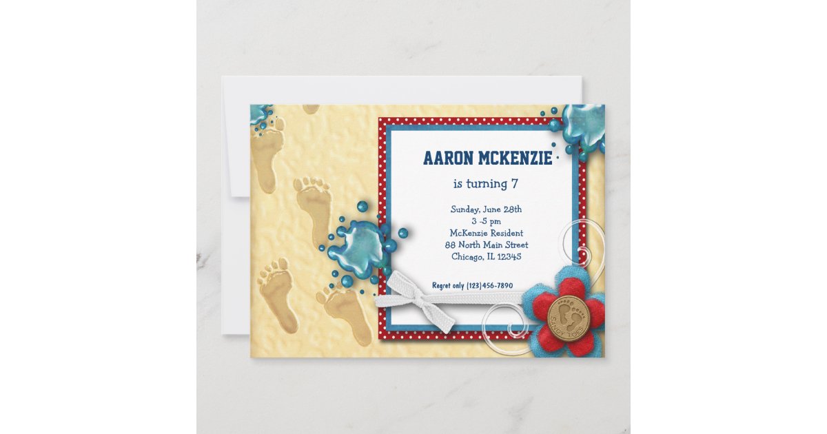 Birthday Footprints Invitation | Zazzle