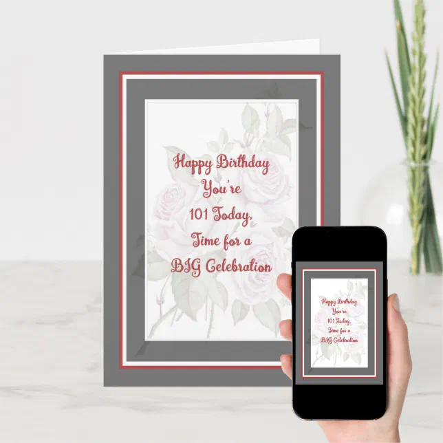 Birthday for 101 Year Old Woman Card | Zazzle