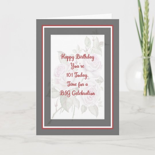 Birthday for 101 Year Old Woman Card | Zazzle.com