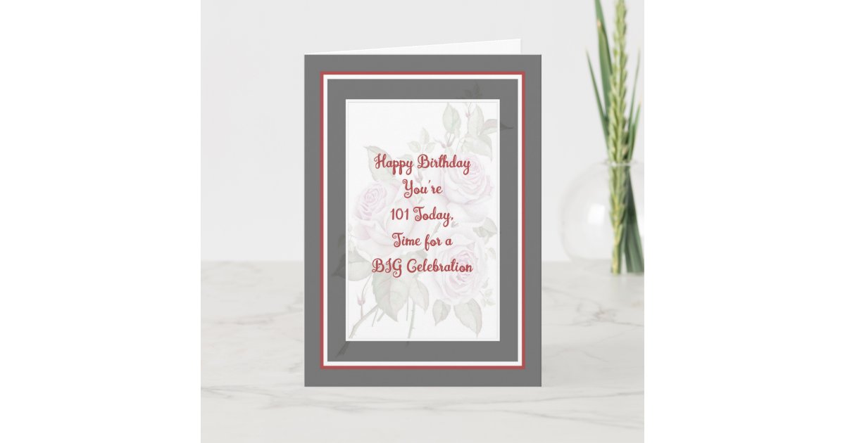 Birthday for 101 Year Old Woman Card | Zazzle