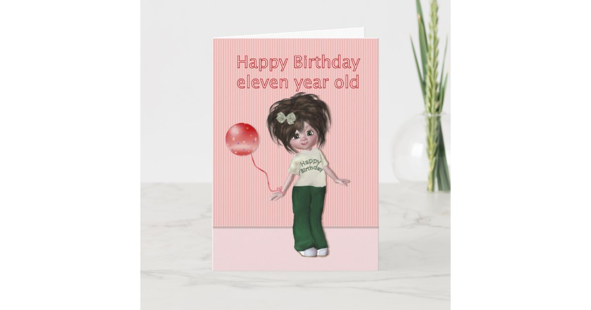 Birthday For 11 Year Old Girl Card Zazzle birthday-for-11-year-old-girl-card-zazzle