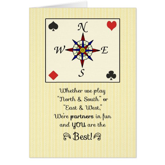 Birthday for Bridge Partner, Partners in Fun Card | Zazzle.com