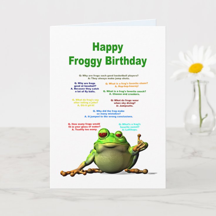 Birthday, Frog Jokes Card | Zazzle