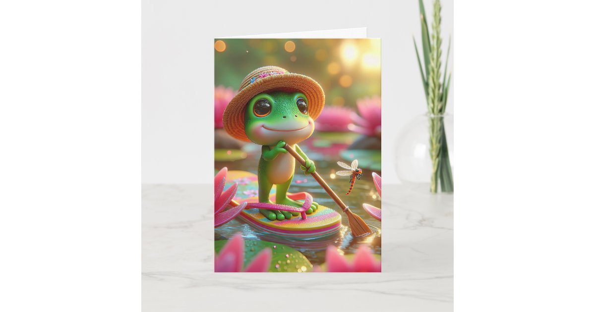 Birthday Frog On A Flip-Flop Card | Zazzle