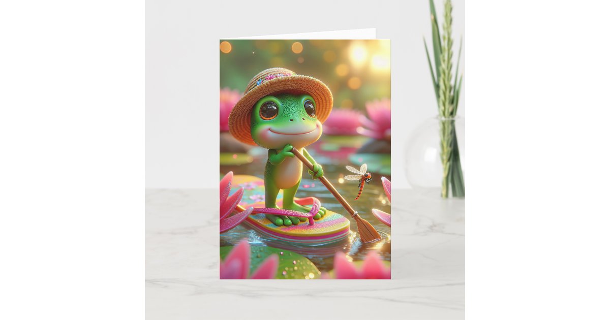 Birthday Frog On A Flip-Flop Card | Zazzle