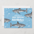 Birthday Fun Whimsical Ocean Sharks QR Codes Invitation | Zazzle