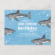 Birthday Fun Whimsical Sharks QR Code Social Media Postcard | Zazzle