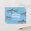 Birthday Fun Whimsical Sharks QR Code Social Media Postcard | Zazzle