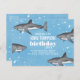 Birthday Fun Whimsical Sharks QR Code Social Media Postcard | Zazzle