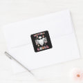 Birthday Ghoul Ghost Halloween Groovy Retro Square Sticker | Zazzle