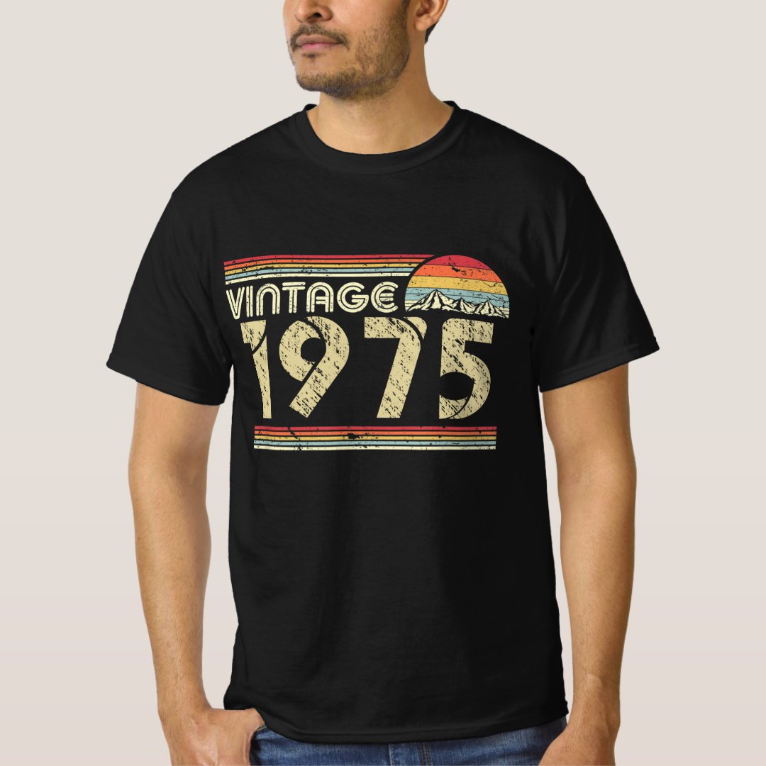 Birthday Gift Shirt Classic Vintage 1975 , Happy B | Zazzle