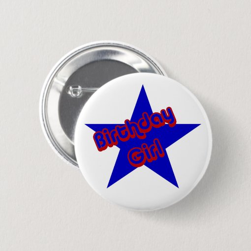 Birthday Girl Design Cute Button | Zazzle